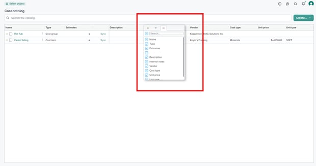 Cost Catalog Overview